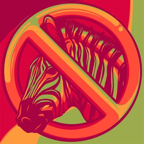Premium Vector Illustration Of Zebra Head With Forbidden Symbol