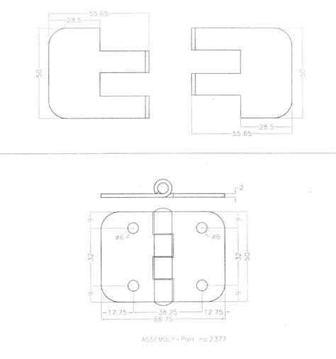 Small Ss Canopy Hinge 68x50mm Mcnaughtans