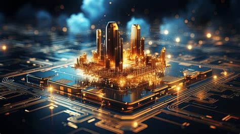 Future Digital Technology Network Background With World Night City Map Big Data Global