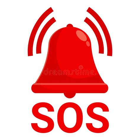 Red Alarm Bell Ringing Making Sos Sound For Emergency Stock Vector