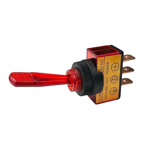 12v 20a Red On Off Long Lever Toggle Switch
