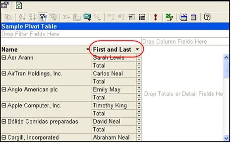 how to create a sample pivot table in the desktop client aptify support