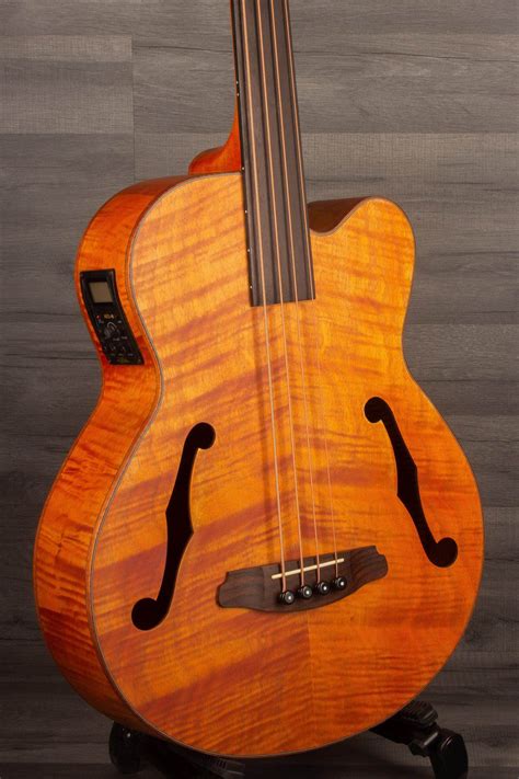 Aria Feb F2fl Fretless Acoustic Bass Natural Musicstreet