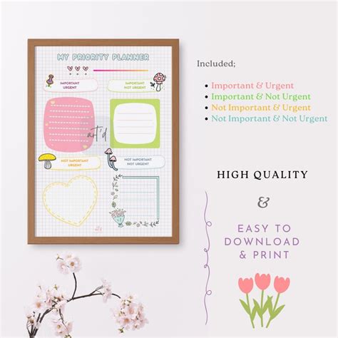 Eisenhower Matrix Printable Cute Decisionmatrixtaskpriority