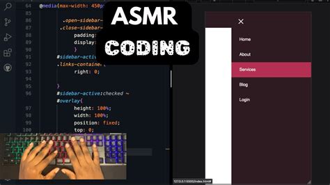 ASMR KEYBOARD CODING Responsive Side Navbar Using HTML CSS Only YouTube