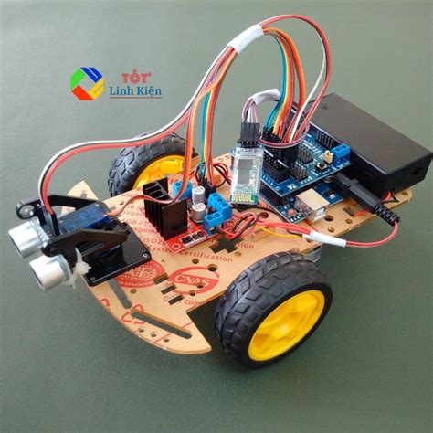 Bộ Xe Car Robot 3 Bánh Điều Khiển Bluetooth Hồng Ngoại Tránh Vật Cản