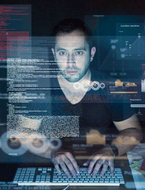 Developing New Code Cropped Shot Of A Young Computer Programmer Looking Through Data Stock