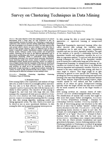 microsoft word 296 survey on clustering techniques in data mining pdf