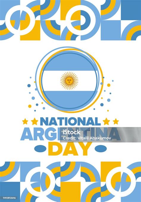 아르헨티나 국경일 즐거운 휴일 보내세요 독립과 자유의 날 매년 축하합니다 아르헨티나 국기 애국적인 아르헨티나 디자인 포스터 카드 배너 템플릿 배경 벡터 그림 5월에 대한