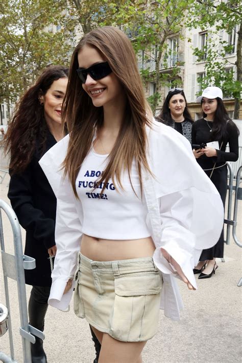 Barbara Palvin Bares It All In Low Waisted Denim And White Crop Top At