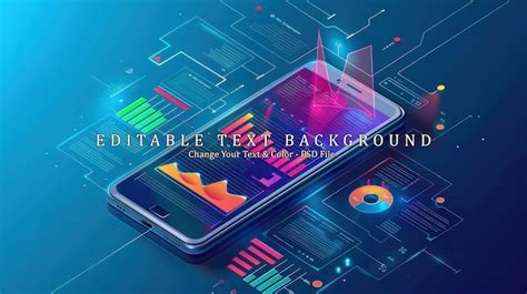 Mobile Phone With Data Analytics And Charts Premium AI Generated PSD