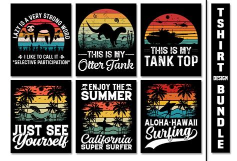 Sunset Retro Vintage T Shirt Design Bundle