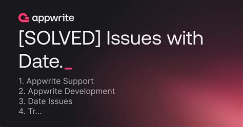 Solved Issues With Date Threads Appwrite