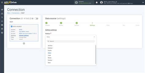 how to connect imap to apps as data source