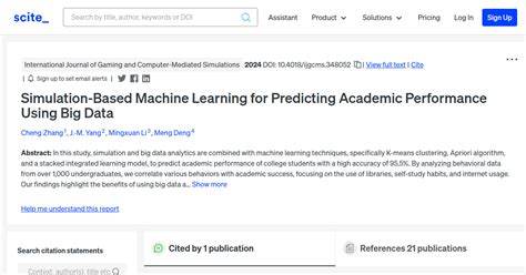 Simulation Based Machine Learning For Predicting Academic Performance Using Big Data