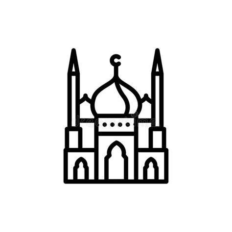 Historic Muslim Mosque Line Color Icon Isolated Vector Element Stock Vector Illustration Of