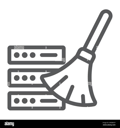 Database Cleaning Line Icon Data And Analytics Removing Sign Vector