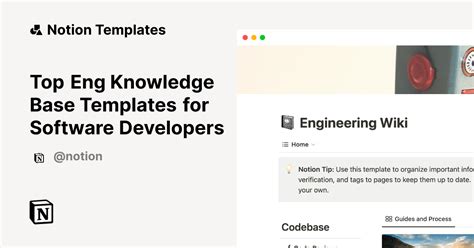 top eng knowledge base templates for software developers notion template marketplace