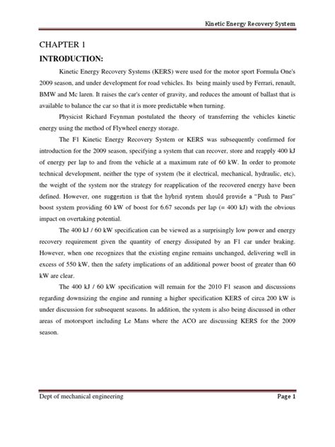 Kinetic Energy Recovery System | PDF | Brake | Hybrid Vehicle