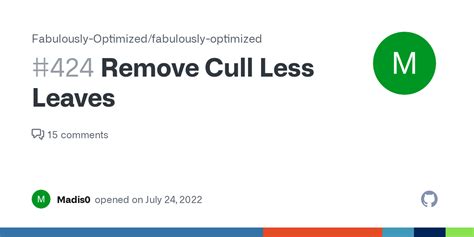 Remove Cull Less Leaves · Issue 424 · Fabulously Optimizedfabulously