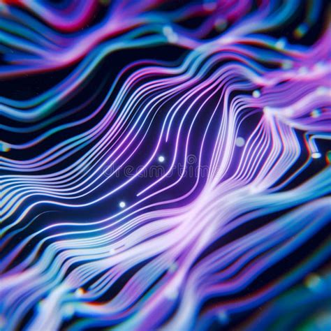Colorful Abstract Waves With Glowing Light Particles Stock Illustration Illustration Of Visual