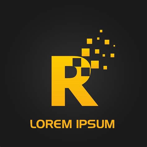 Premium Vector R Letter Pixel Flow Style Initial Logo