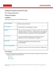 PLSQL 8 3 Practice.docx - www.oracle.com/academy Database Programming with PL/SQL 8-3: Passing ...