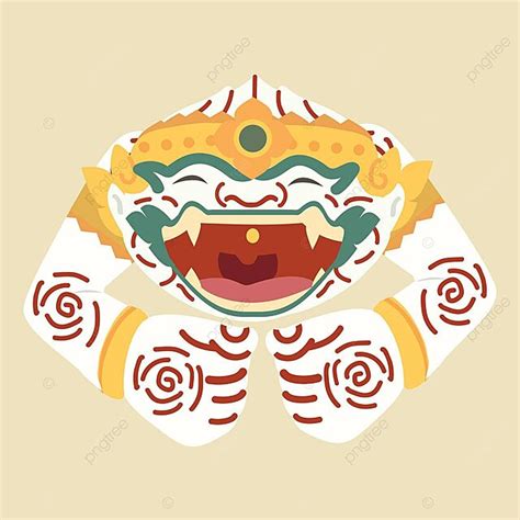Hanuman Sleepingthai Character Vector Line Art Vector Asian Festival