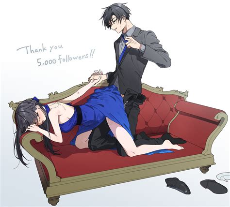 Kyapefuro Original Commentary Request Highres Boy Girl Barefoot