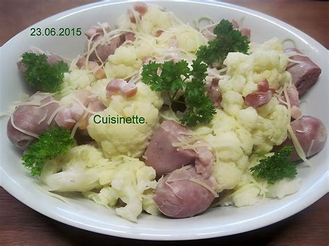 Recette De Chou Fleurs Aux Saucisses De Toulouse Par Cuisinette