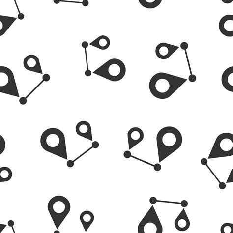 Distance Pin Icon Seamless Pattern Background Gps Navigation Vector