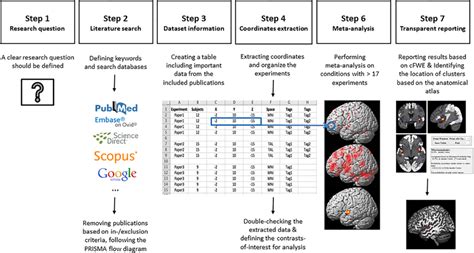 flowchart illustrating the main steps of performing a neuroimaging
