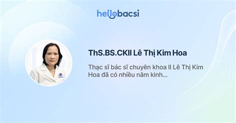 Thsbsckii Lê Thị Kim Hoa Hello Bacsi