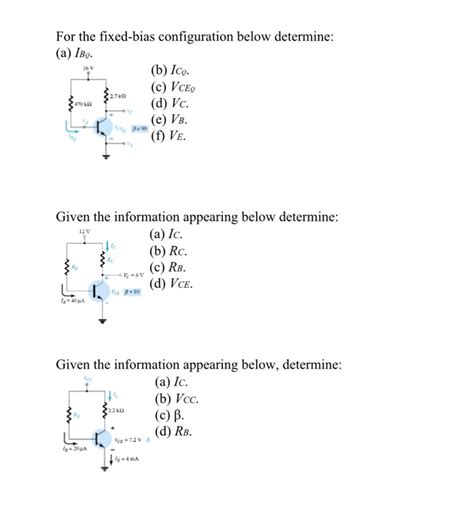 Solved 16V For The Fixed Bias Configuration Below Determine Chegg Com