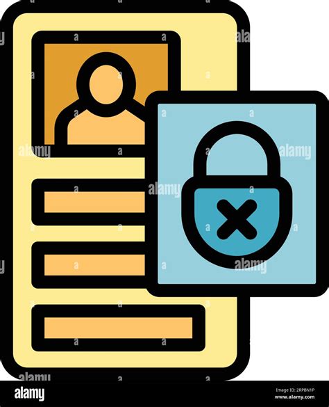 Privacy Profile Icon Outline Vector Social Account Remove People Color Flat Stock Vector Image