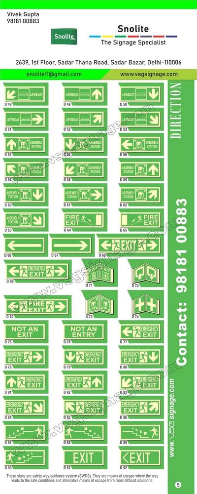 Rectangular Multicolor Exit Sign Board Dimension X Inches At Rs Piece In Delhi