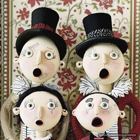 Ai创作图家庭成员摆件 一家人玩偶 一家人摆件 摆件小人儿 卡通人物摆件 脱礼帽人偶 欧式人偶 幸福一家人木偶 泥人玩偶主图 泥塑群像设计 欧风卡通人物 全家福手绘头像 幸福一家木头人 手工