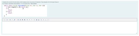 Solved Complete The Recursive Function Below Which Replaces