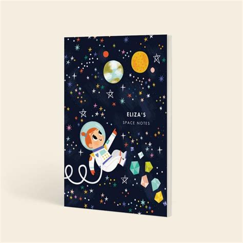 Soft Cover Lined Notebook Astronaut Girl Black Sweet T Ideas