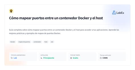 Mapear Puertos En Docker Contenedor Y Host Labex