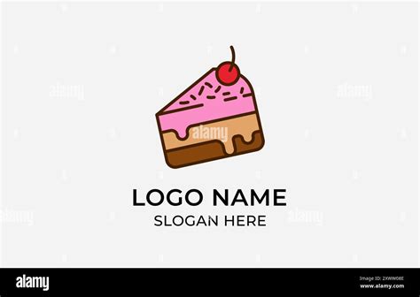 Logo Slice Of Cake Cute Design Tiramisu Bakery Cake Editable File
