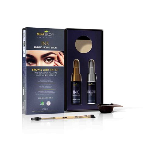 Reddish Brown Ink Hybrid Liquid Stain Brow And Lash Tint Kit Ibrowhenna