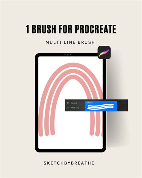 1 Multi Line Brush For Procreate Lettering Multi Line Brush Etsy