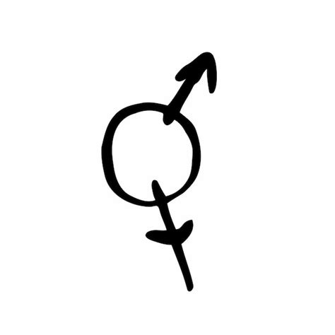 Símbolos De Gênero Desenhados à Mão Esboço De Sinais Masculinos E