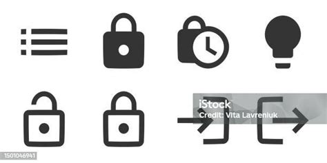 8 아이콘 집합 작업 설정된 벡터 아이콘입니다 격리 된 표지판의 윤곽을 그립니다 선형 아이콘이 설정되었습니다 아이콘에 대한 스톡 벡터 아트 및 기타 이미지 Istock