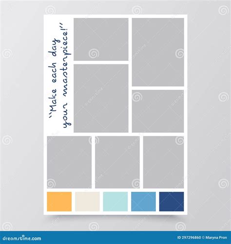 Collage Pictures Grid Album Brandboard Layout Template Mosaic Frame