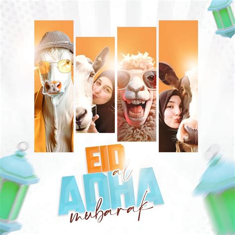 Tarjeta De Felicitaciones PSD Eid Al Adha Para Las Redes Sociales Con