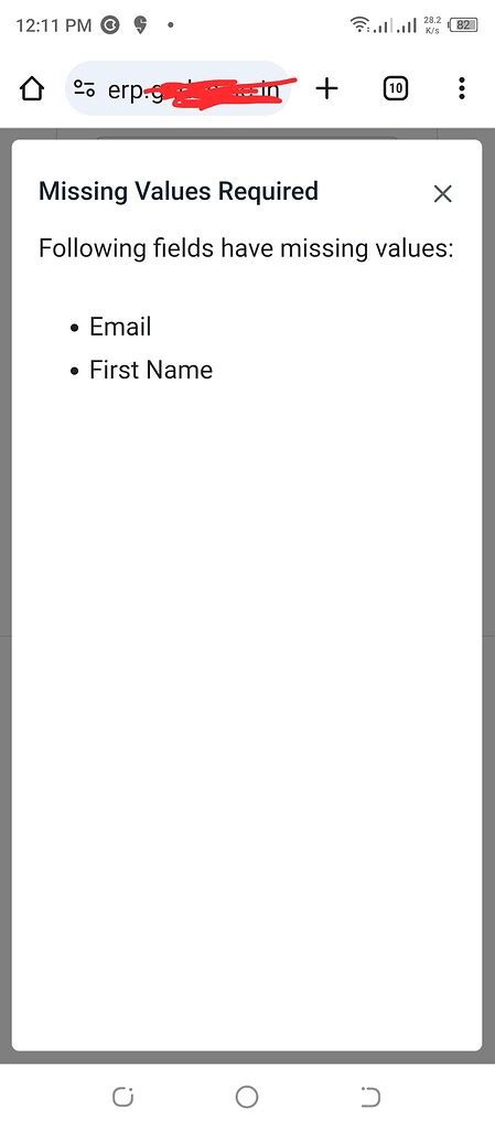 alert popup window not cleared on clicking x frappe framework