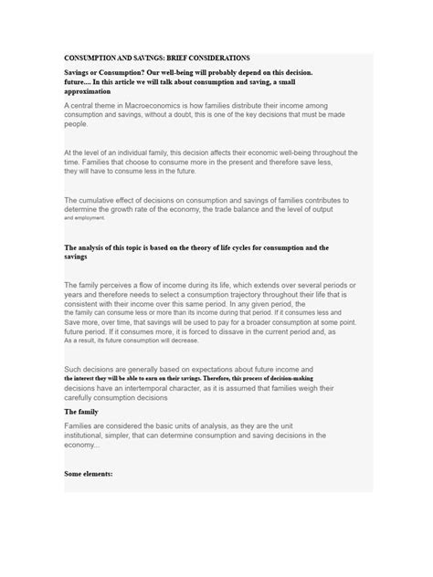 Consumption And Savings Macroeconomics Pdf Consumption Economics Income