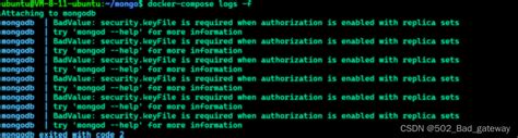 【mongo事务】使用docker Compose启动mongo‘单副本模式‘实现支持事务。badvalue Security
